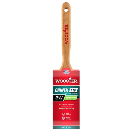 Wooster 2-1/2" Flat Sash Chinex Bristle, Paint Brush 4412 | Zoro