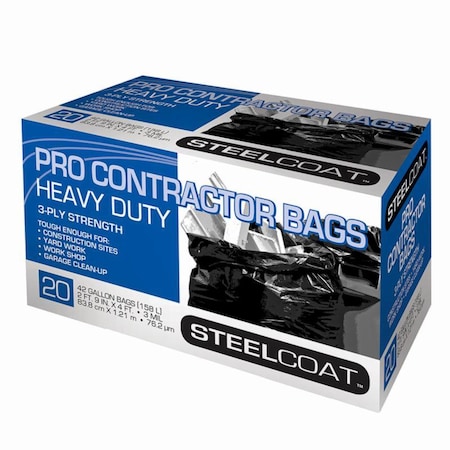 Petoskey 42 Gal Steelcoat 3-Mil Pro Contractor Trash Bag, PK 20 94105 ...