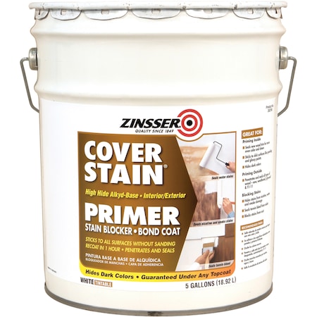 Zinsser 5 Gal White Cover-Stain Oil-Based Int/Ext Stain Block Primer ...