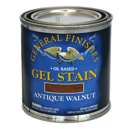 General Finishes 1/2 Pt Antique Walnut Gel Stain Oil-Based Heavy Bodied ...