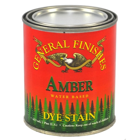 General Finishes 1 Pt Amber Dye Stain Water-Based Wood Stain DPA | Zoro
