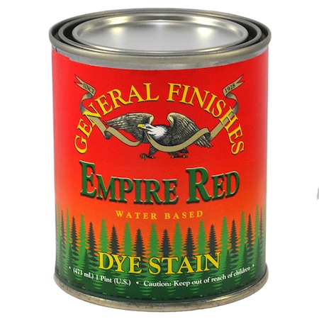 General Finishes 1 Pt Empire Red Dye Stain Water-Based Wood Stain DPR ...