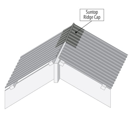 Suntop 4 Ft White Opal Ridge Cap, 5PK 193385 | Zoro