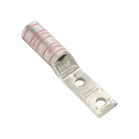 Panduit Two-Hole Compression Lug, 2 AWG Max, Long Barrel, Copper, Brown ...