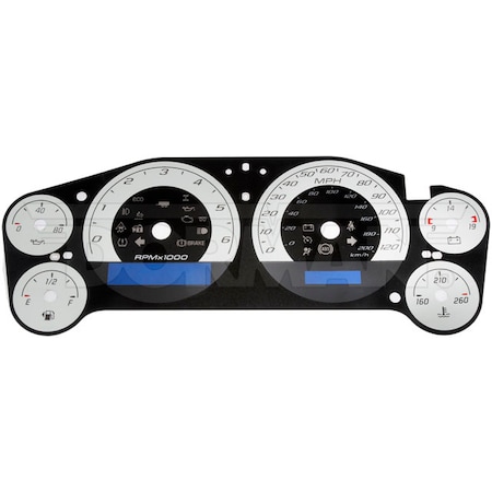 Motormite Instrument Cluster Upgrade Kit-White W/, 10-0110B 10-0110B | Zoro