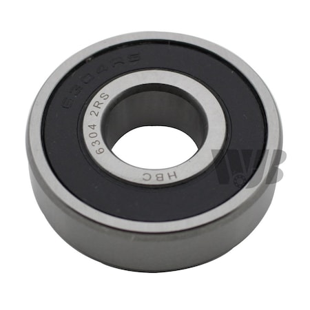 Wjb Conrad Type 2-Seals Bearing, Rb6304-2Rs RB6304-2RS | Zoro