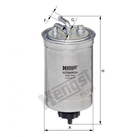 Hengst Fuel Filter, H70Wk04 H70WK04 | Zoro
