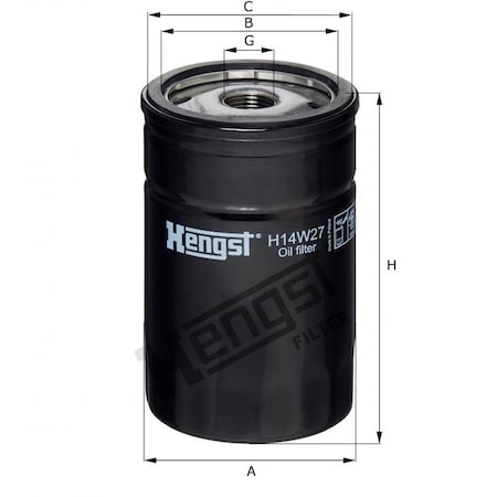 Hengst Oil Filter, H14W27 H14W27 | Zoro