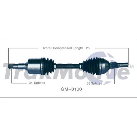 Surtrack Axle Cv Axle Shaft, Gm-8100 GM-8100 | Zoro