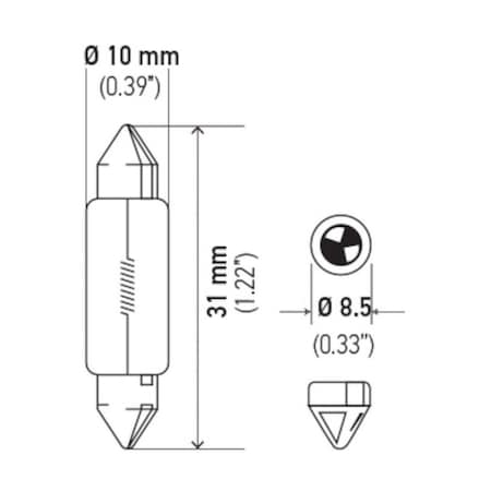 Hella BULB 6418 12V 5W SV8 6418 | Zoro