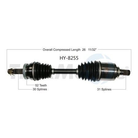 Surtrack Axle Cv Axle Shaft, Hy-8255 HY-8255 | Zoro