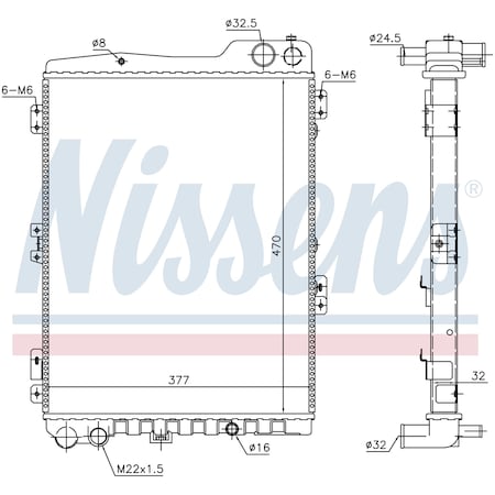 Nissen Nissens Radiator, 60442 60442 | Zoro