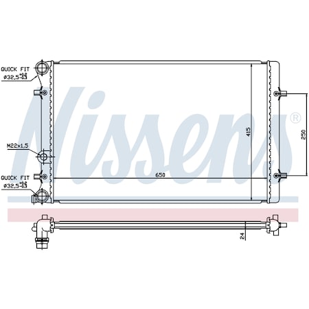 Nissen Nissens Radiator, 652011 652011 | Zoro