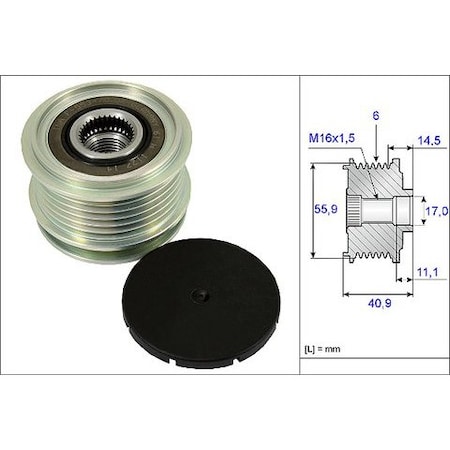 Ina Overrunning Alternator Pulley Alt Pulley, Ea0012 EA0012 | Zoro