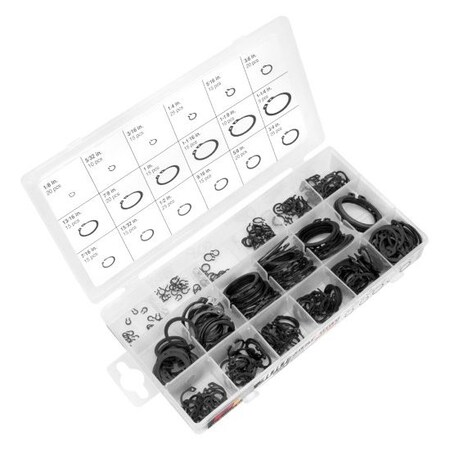 Performance Tool External Retaining Ring Assortment, 300 Pieces, 18 ...