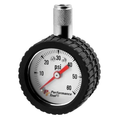 Performance Tool Mini Dial Tire Pressure Gauge, W9105 W9105 | Zoro