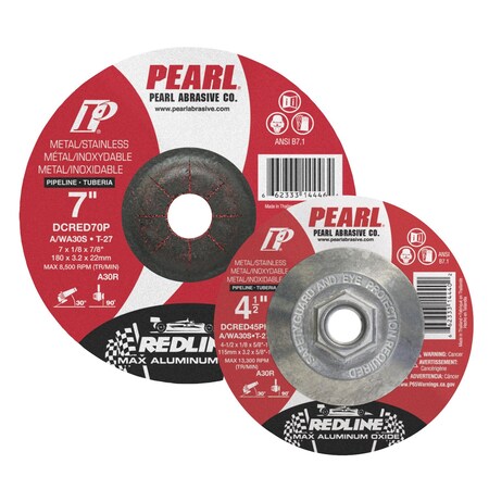 Pearl Redline Max A.O. DC Grinding Wheel 9 x 1/8 x 5/8-11 A/WA3S T-27 ...