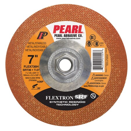 Pearl SRT Flextron Flexible Grinding Wheel 7 x 1/8 x 5/8-11 SRT36 T-27 ...