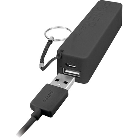 Iessentials Portable 2600mAh Battery Bank (Black) IE-PB-BK | Zoro