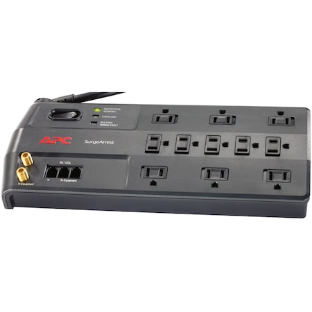 Apc Outlet Strip, Surge, Coax, L5-15R, L5-15P, 8 ft., Black P11VT3 | Zoro