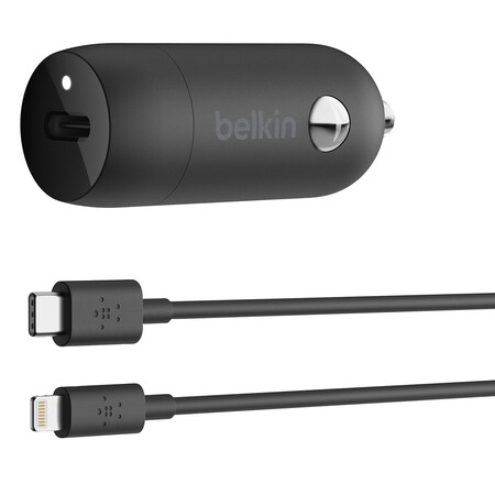 Belkin BOOST UP CHARGE 20-Watt USB-C PD Car Charger with Lightning to ...