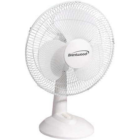 Brentwood Kool Zone Oscillating 12" Desk Fan F-12DW | Zoro