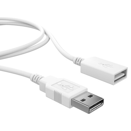 Cta Digital Male to Female USB 2.0 Cable, 6 Feet (White) ADD-USBW | Zoro