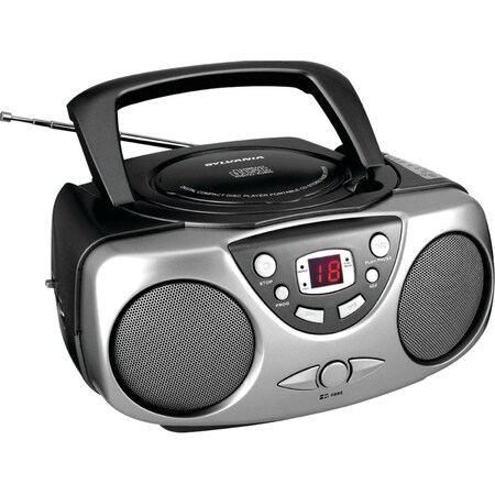 Sylvania Portable CD Boom Box with AM/FM Radio (Black) SRCD243M BLACK ...