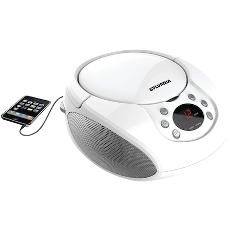 Sylvania Portable CD Player with AM/FM Radio (White) SRCD261-B-WHITE | Zoro