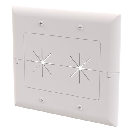 Datacomm Electronics 2-Gang Split Plate with Flexible Opening ((White ...