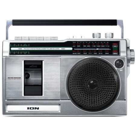 Ion Retro Rocker Portable Boombox with Bluetooth (Silver) ISP113S | Zoro