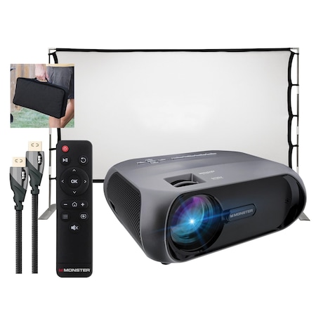 Monster Wireless 1080p FHD TFT LCD Image Stream Projector 6-Piece Kit ...