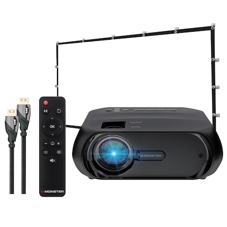 Monster 720p HD TFT LCD Image Pro Projector with 100-Inch Portable ...