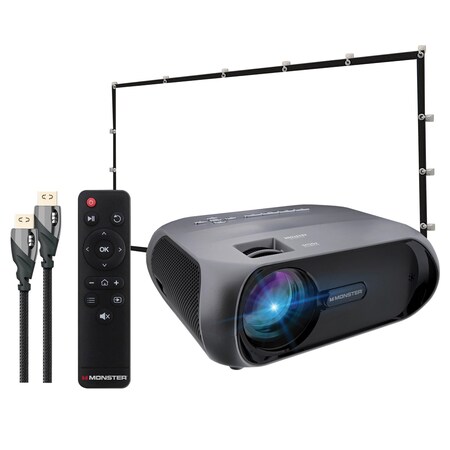 Monster Wireless 1080p FHD TFT LCD Image Stream Projector with 120-Inch ...