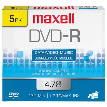 Maxell Digital 4.7GB 120-Minute 5pcs DVD-R 638002 | Zoro