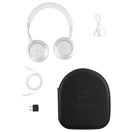 Paww WaveSound 3 Bluetooth Over-Ear Headphones with Microphone (White ...