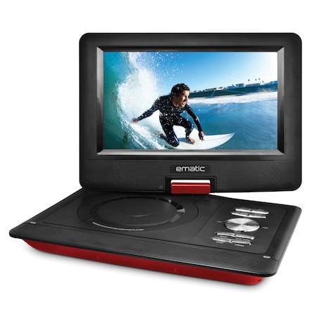 Ematic Portable DVD Player Kit with 10-Inch Swivel Screen, Headphones ...