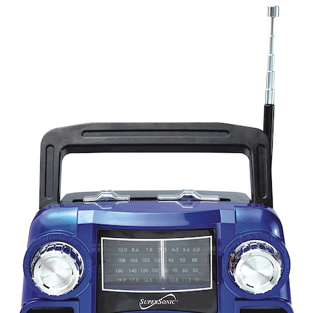 Supersonic Bluetooth 4 Band Radio (Blue) SC-1390BT - BLUE | Zoro