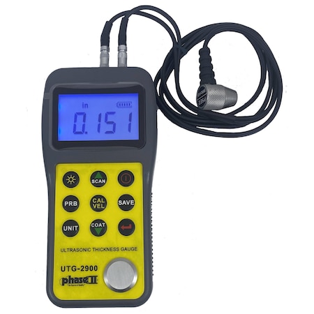 Phase Ii Ultrasonic Thickness Gauge, Thru-Coat, 5 Mhz, Inch/Metric ...