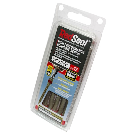 The Phillips Screw Co Red Seal Concrete Screws, Hex Head, 12 Screws, 1 ...