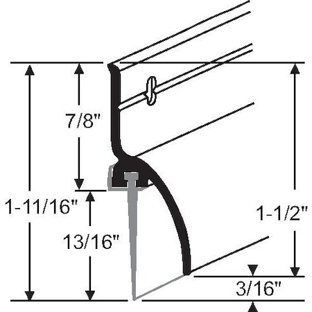 Strybuc 36in DRIP CAP DOOR SWEEP BTTM 19-1030A | Zoro