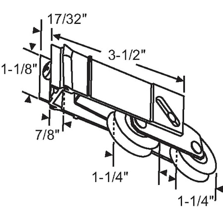 Strybuc Patio Door Roller Tandem 9-368SS | Zoro