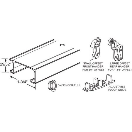 Strybuc 72in DOOR TRACK & HARDWARE SET 7072HU | Zoro