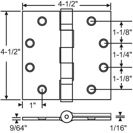 Strybuc Ball Bearing Hinge Square 56-413SCH | Zoro