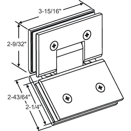 Strybuc Glass-to-Glass Hinge 22-247BCH | Zoro