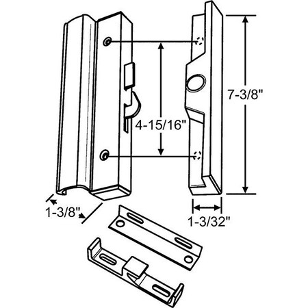 Strybuc Patio Door Handle Set 13-152W | Zoro