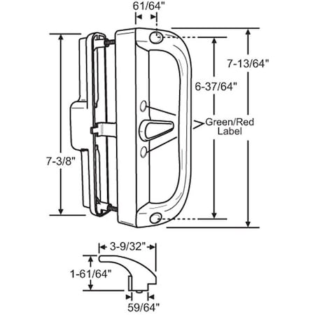 Strybuc Patio Door Handle 13-526W | Zoro