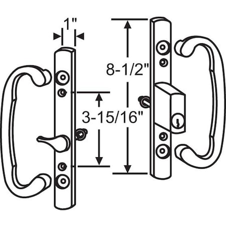 Strybuc Patio Door Handle Keyed 13-245BPK | Zoro