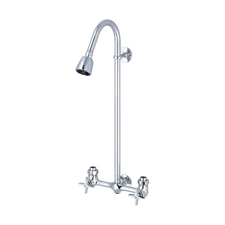 Central Brass Two Handle Exposed Shower Set, NPT, Wallmount, Polished ...