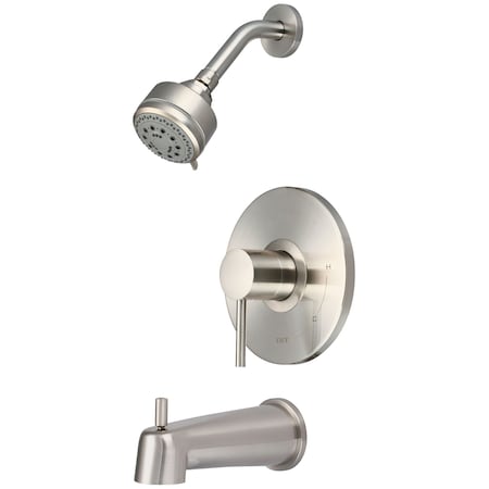 Pioneer Single Handle Tub and Shower Trim Set in PVD Brushed Nickel T ...